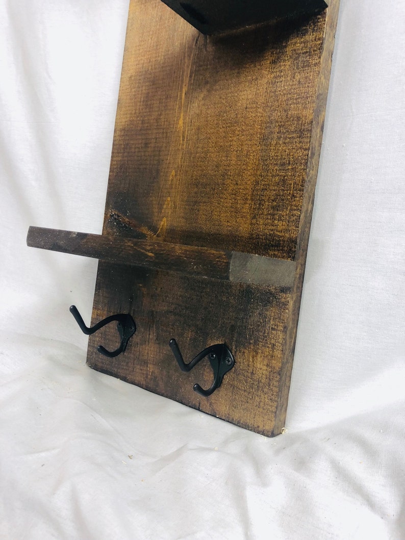 Rustic Shelf Wood Shelf Wall Shelf Shelf With Hooks Large | Etsy
