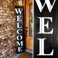 Monogram Welcome Sign for Front Porch, Personalized Last Name Sign ...