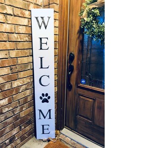 WELCOME SIGN With Pet's Paw, WELCOME Sign, Front Door Sign, Pet Sign ...