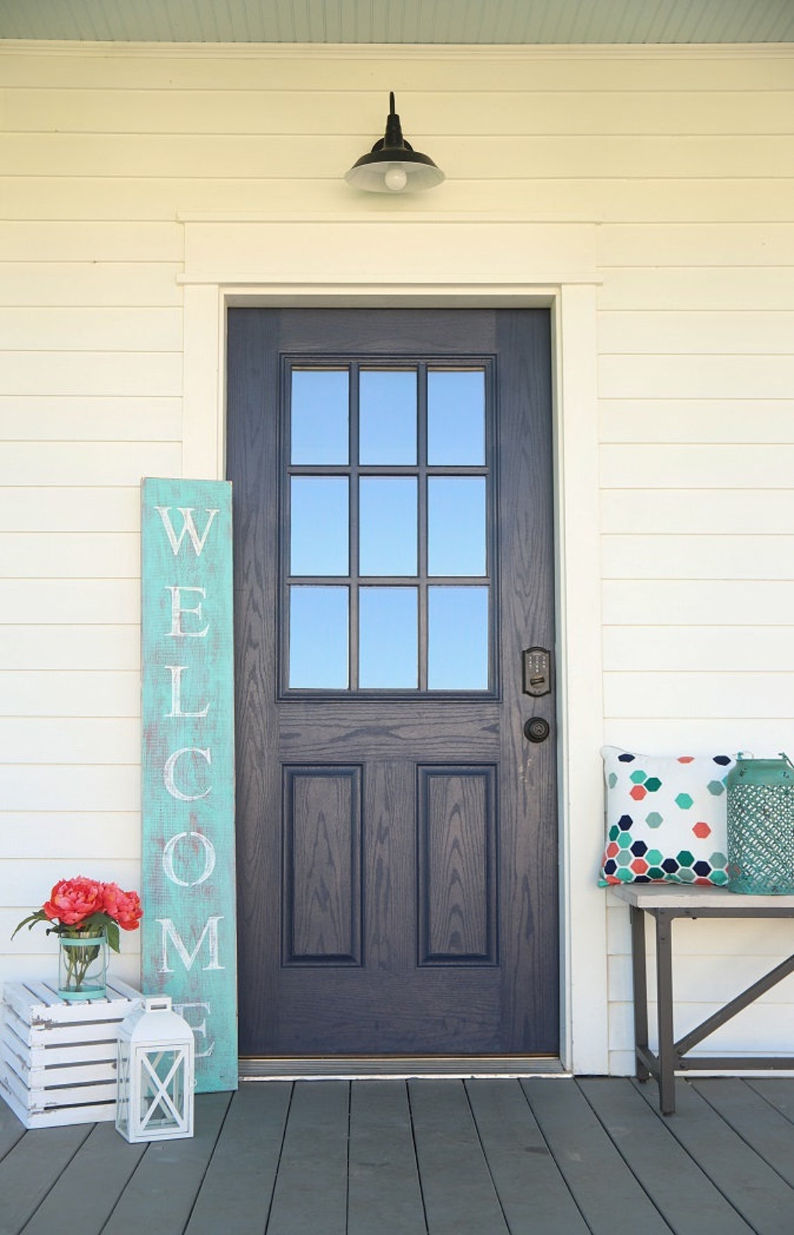 WELCOME SIGN, FARMHOUSE, Rustic Wood Welcome Sign, Front Door Welcome ...
