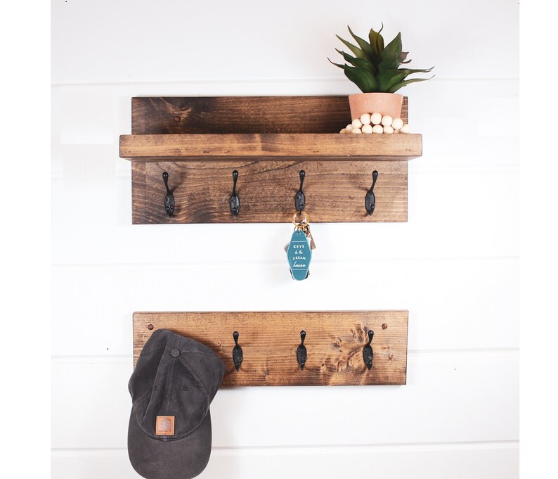 Key and Coat Rack With Shelf Floating Shelf Shelf - Etsy