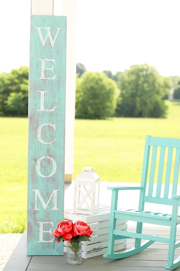 WELCOME SIGN, FARMHOUSE, Rustic Wood Welcome Sign, Front Door Welcome ...