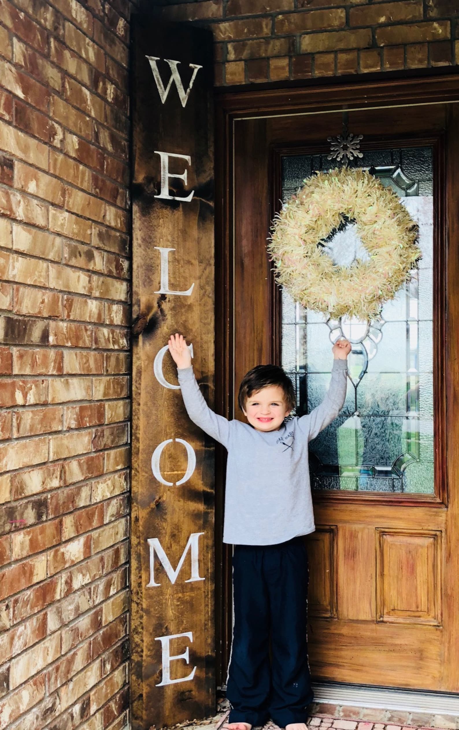 Oversized WELCOME SIGN, Huge RUSTIC Wood Welcome Sign, Front Door ...