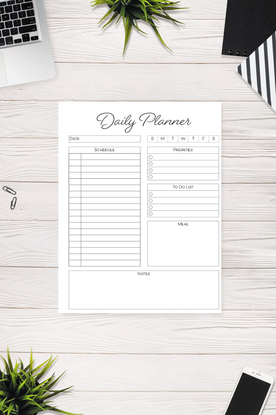 Planner Daily Weekly Monthly Schedule Routine Hourly Planner Happy ...