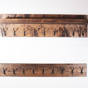 Coat Rack and Key Holder, Entryway Organizer, Shelf, Wall Mounted Coat ...