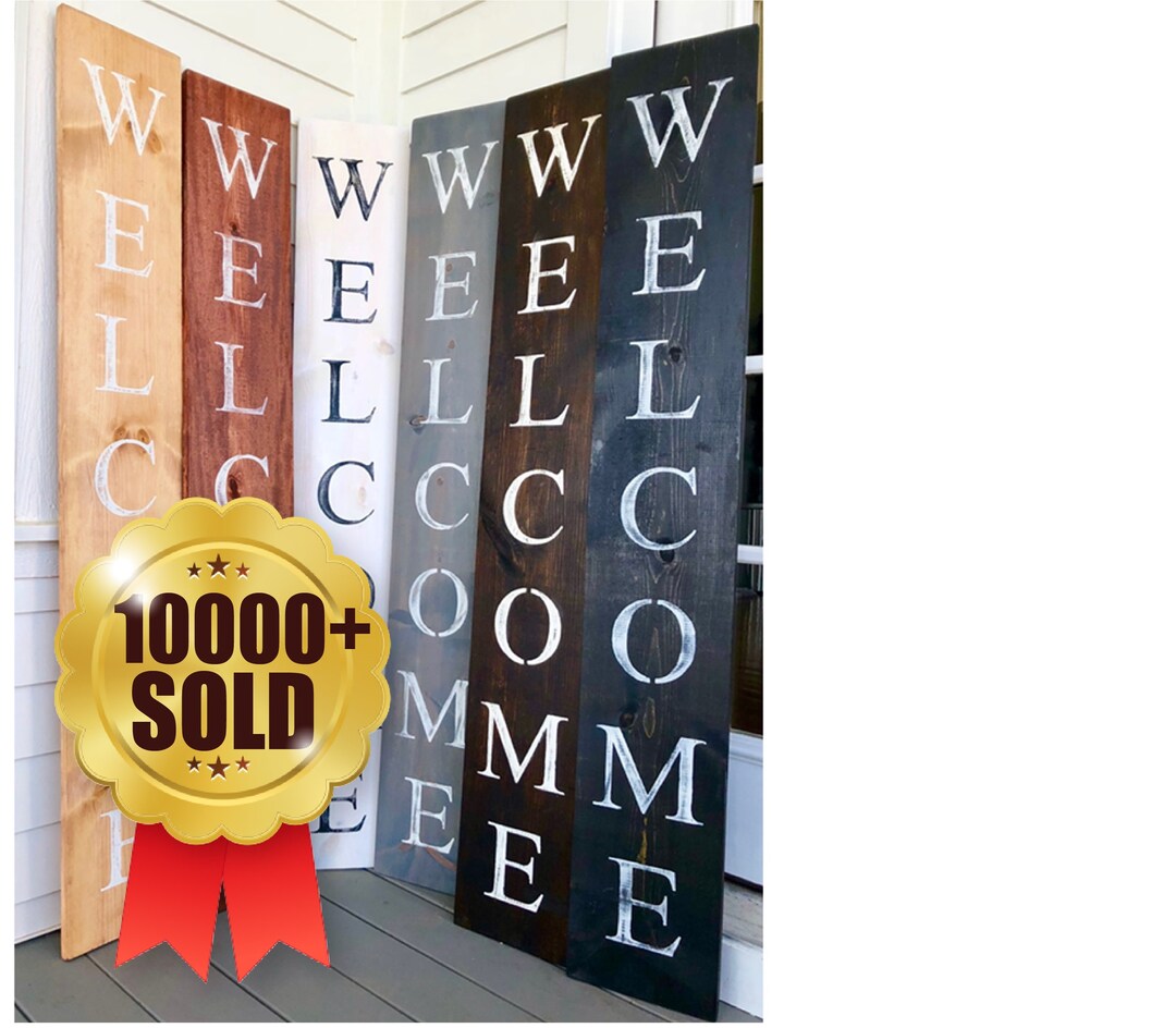 WELCOME SIGN, RUSTIC Wood Welcome Sign, Front Door Welcome Sign ...