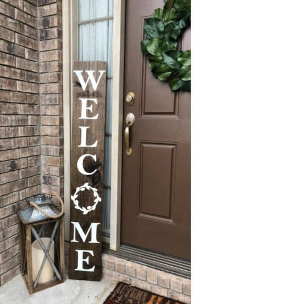 Home & Living wooden welcome sign Large vertical welcome sign vertical ...