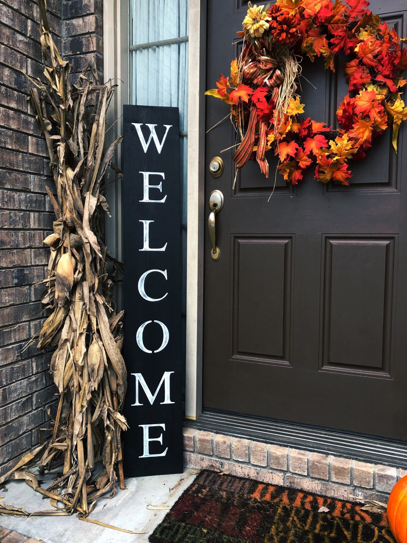 WELCOME SIGN, RUSTIC Wood Welcome Sign, Front Door Welcome Sign ...