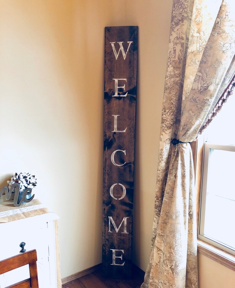 Oversized WELCOME SIGN Huge RUSTIC Wood Welcome Sign Front - Etsy