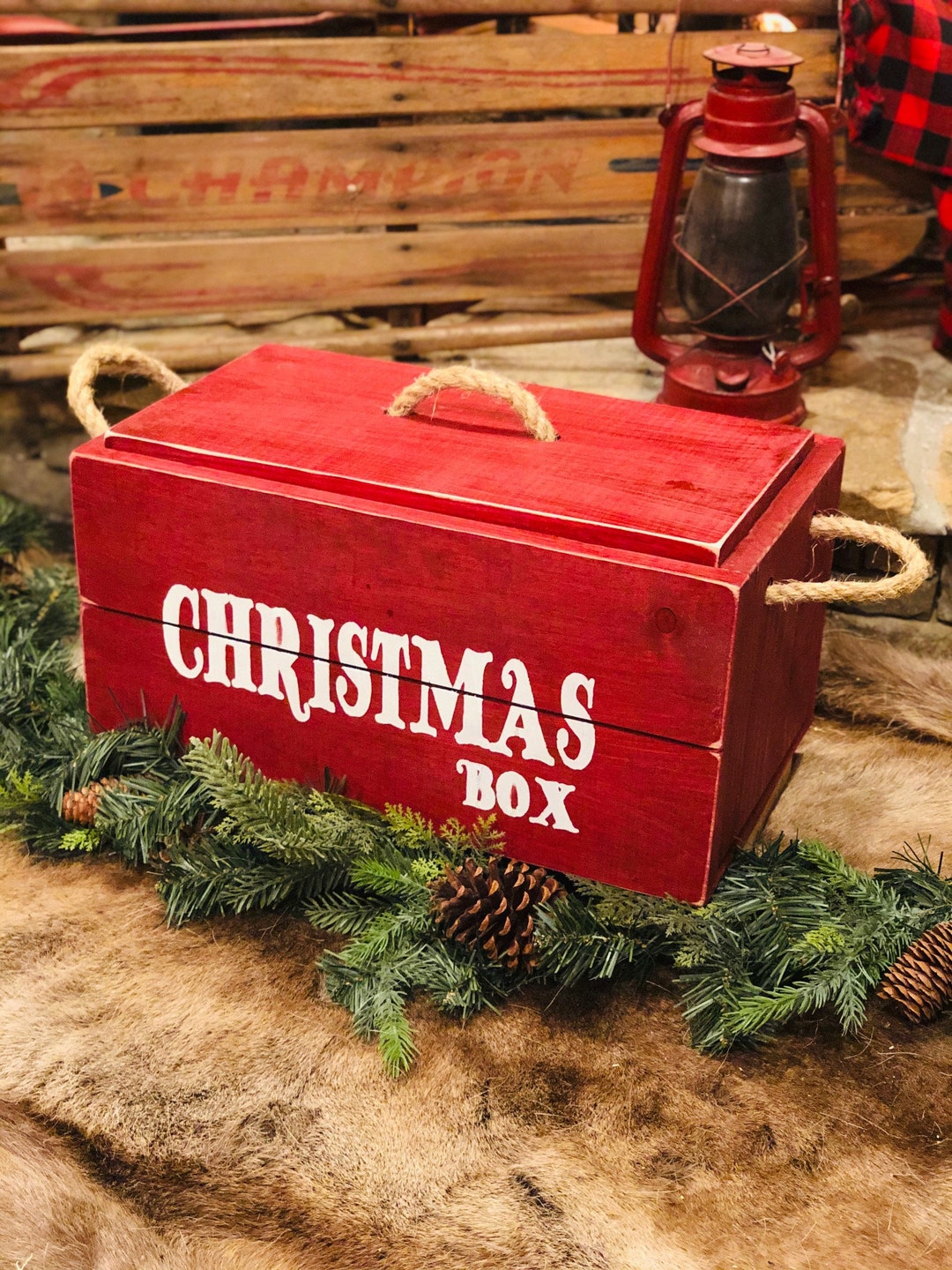 CHRISTMAS BOX, Christmas Eve Box, Gift Box, Christmas Gift, Vintage Box ...