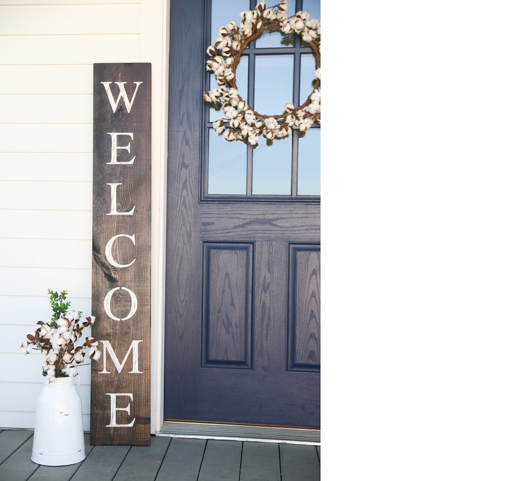 WELCOME SIGN, Welcome Sign for Front Door, Rustic Welcome Sign, Outdoor ...