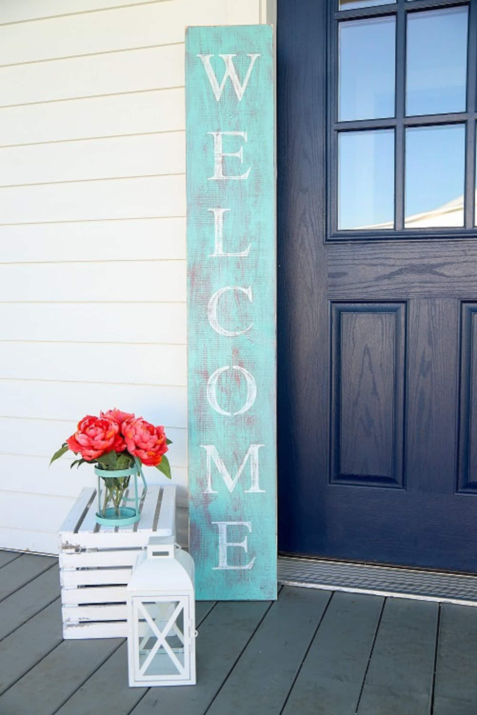 WELCOME SIGN FARMHOUSE Rustic Wood Welcome Sign Front Door - Etsy