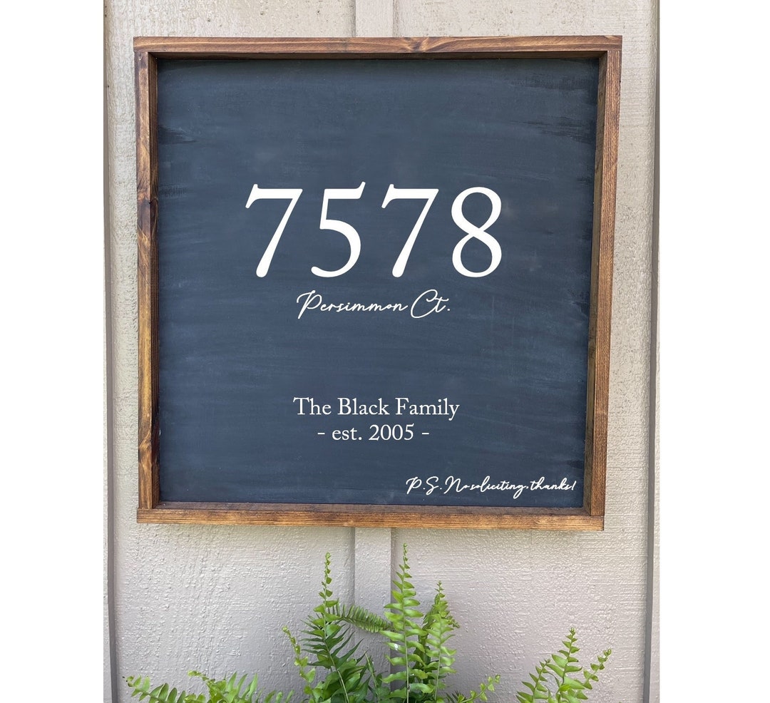 ADDRESS SIGN, Last Name Sign, Established Sign, Wooden Name Sign, No ...