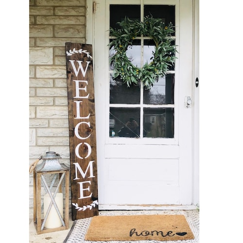 WELCOME SIGN FARMHOUSE Rustic Wood Welcome Sign Front Door - Etsy