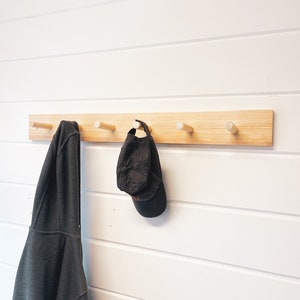 Coat Rack, Hat Rack, Peg Rail, Shaker Style Coat Rack, Minimalist, Wall ...
