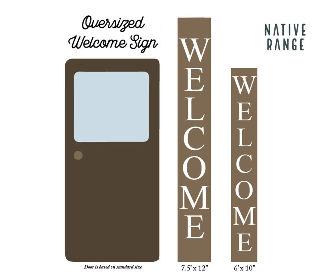 Oversized WELCOME SIGN Huge RUSTIC Wood Welcome Sign Front | Etsy