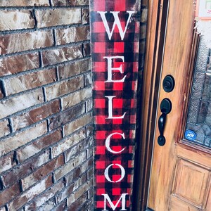 BUFFALO CHECK WELCOME Sign, Welcome Sign, Front Porch Welcome Sign ...