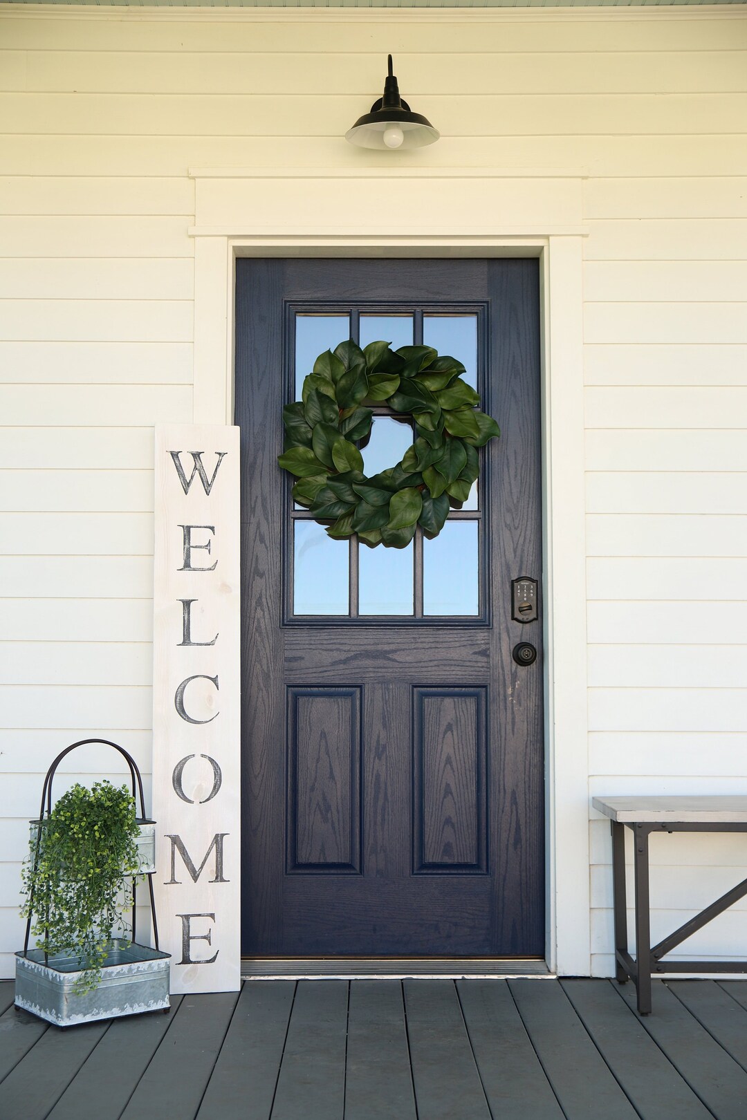 WELCOME SIGN, White, Rustic Wood Welcome Sign, Welcome Sign Front Porch ...