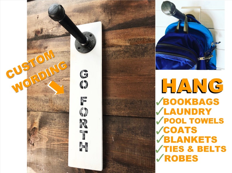 Laundry Hook, Laundry Sign, Laundry Room Decor, Coat Rack, Coat Hooks ...