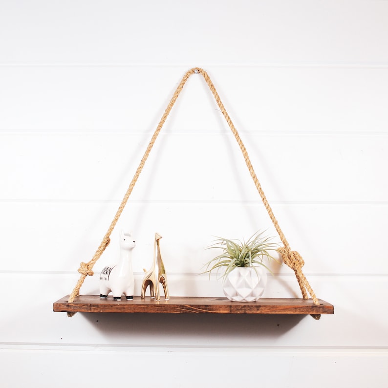Hanging Shelf Rope Shelf Hanging Rope Shelf Shelf Rustic - Etsy