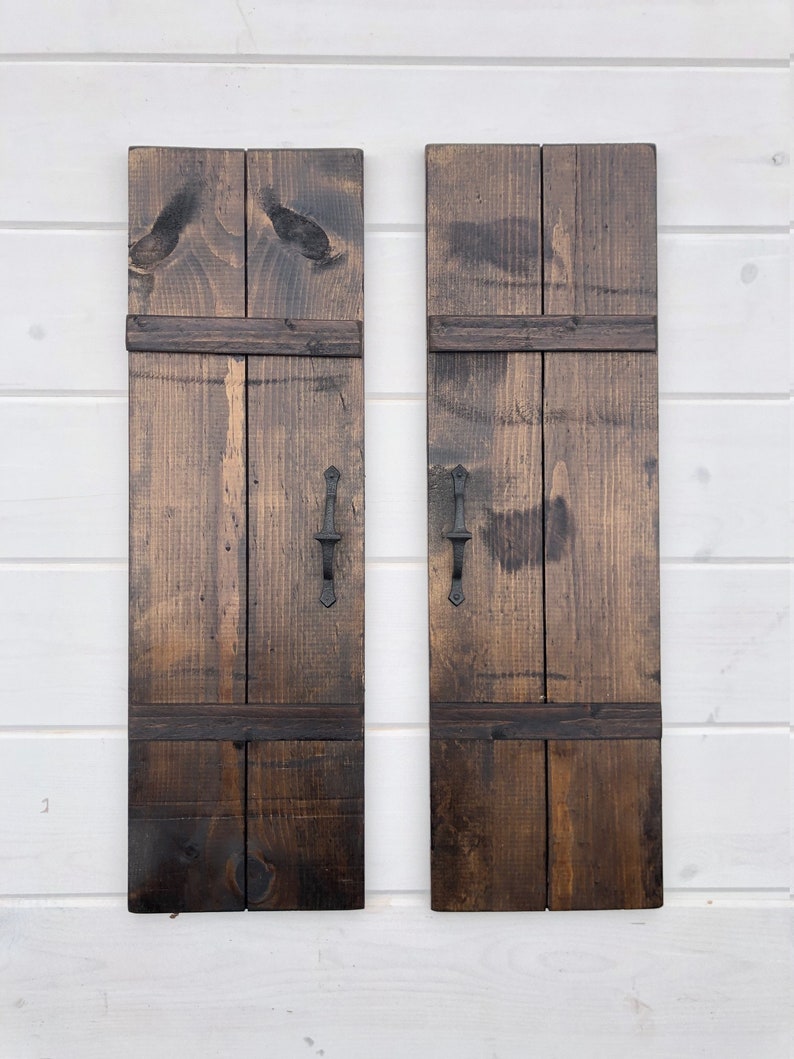 SHUTTERS Set of 2 Rustic Shutters Brown Shutters Indoor - Etsy
