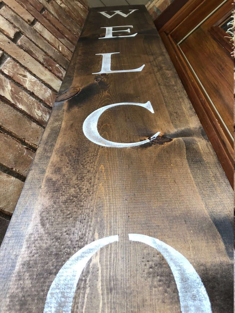 Oversized WELCOME SIGN Huge RUSTIC Wood Welcome Sign Front - Etsy