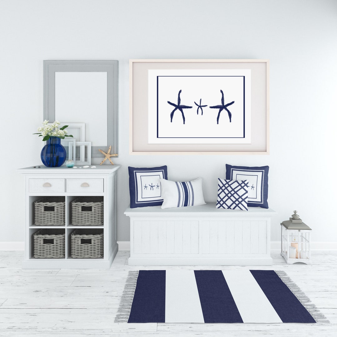 Pastel Starfish Nautical Poster Art Print Only by Calmcozychic - Etsy