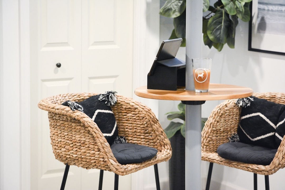 Basement Bar Pole Table Tray, Drink Shelf Wrap. Adjustable, Free ...