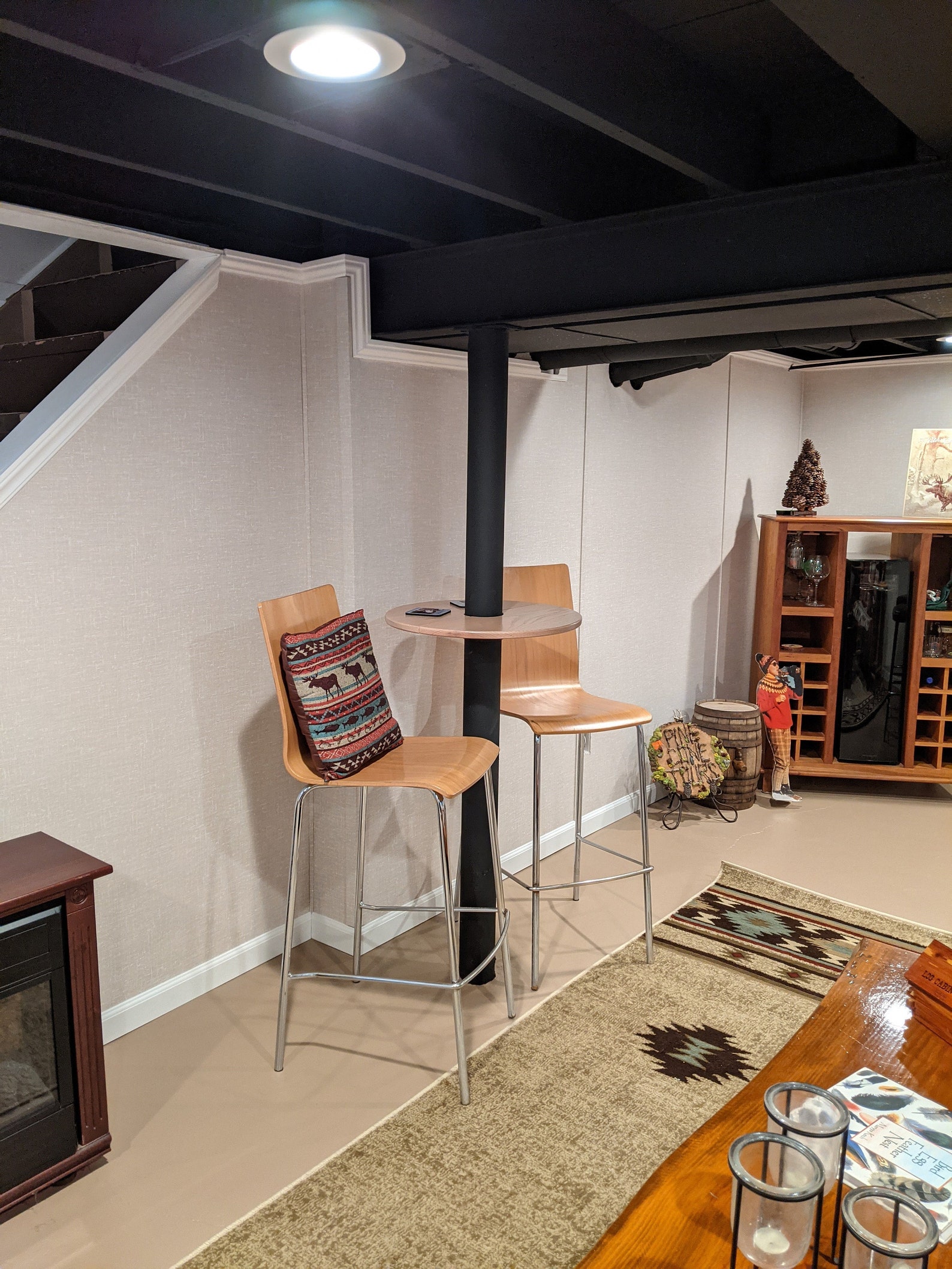 Basement Bar Pole Table Tray Drink Shelf Wrap. Adjustable - Etsy