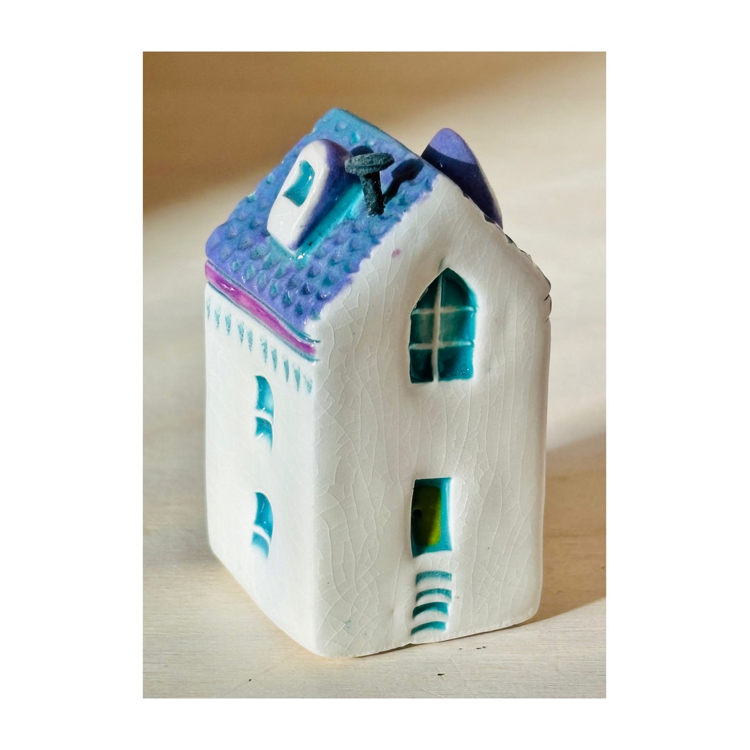 Large House Collectable Ceramic House Pottery Village Terrarium Garden ...