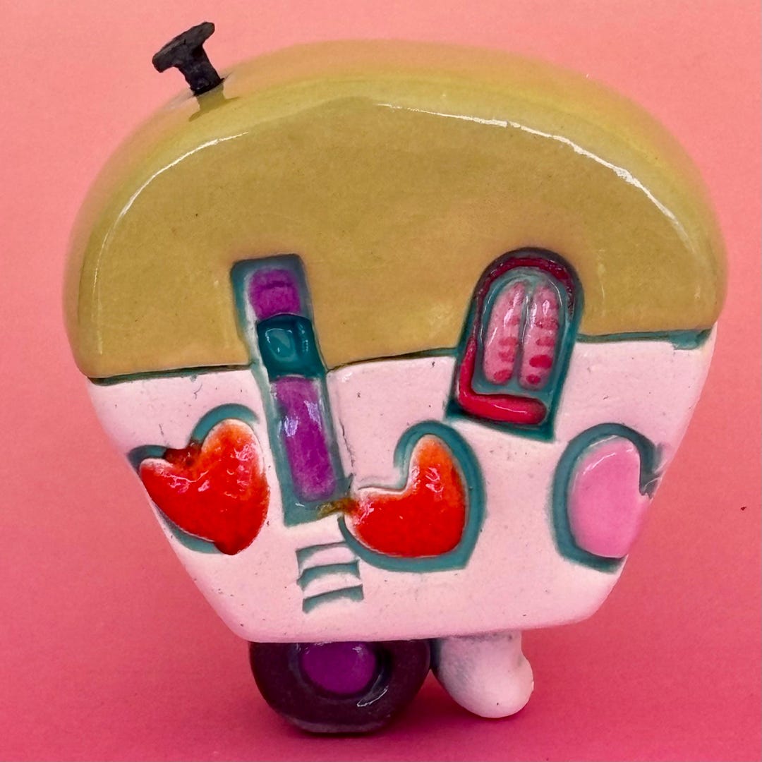 Handmade Miniature Ceramic Caravan – Whimsical Fairy Garden Decor ...