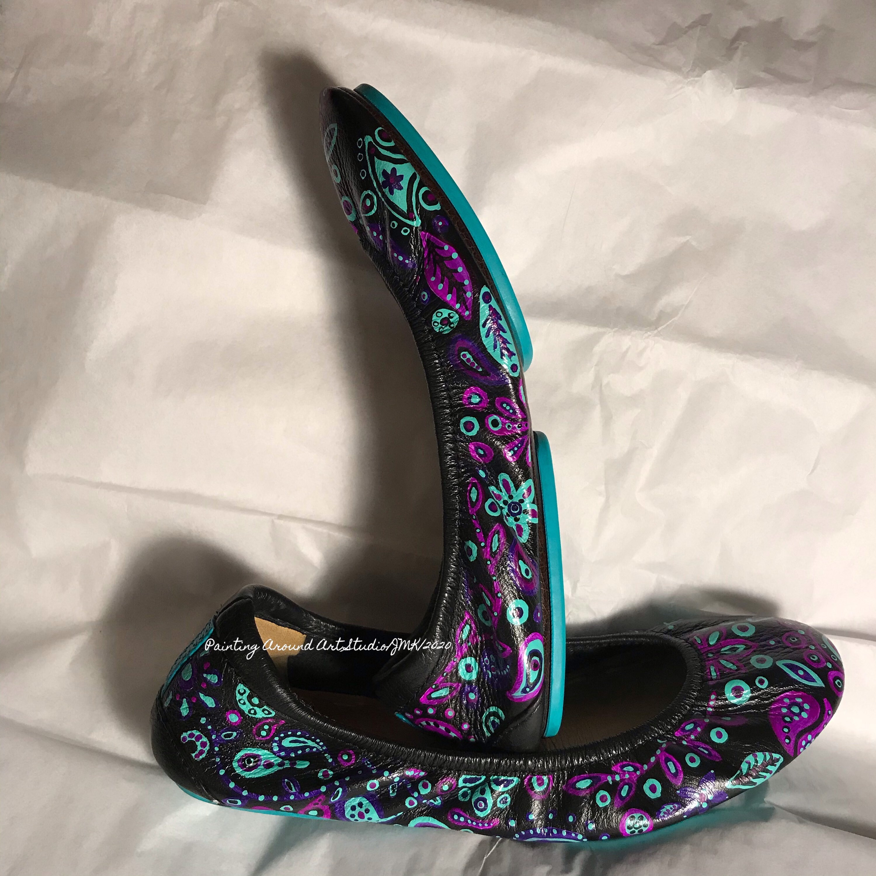 Tieks Ballet Slipper Leather Authentic Tieks Custom Art Shoes | Etsy