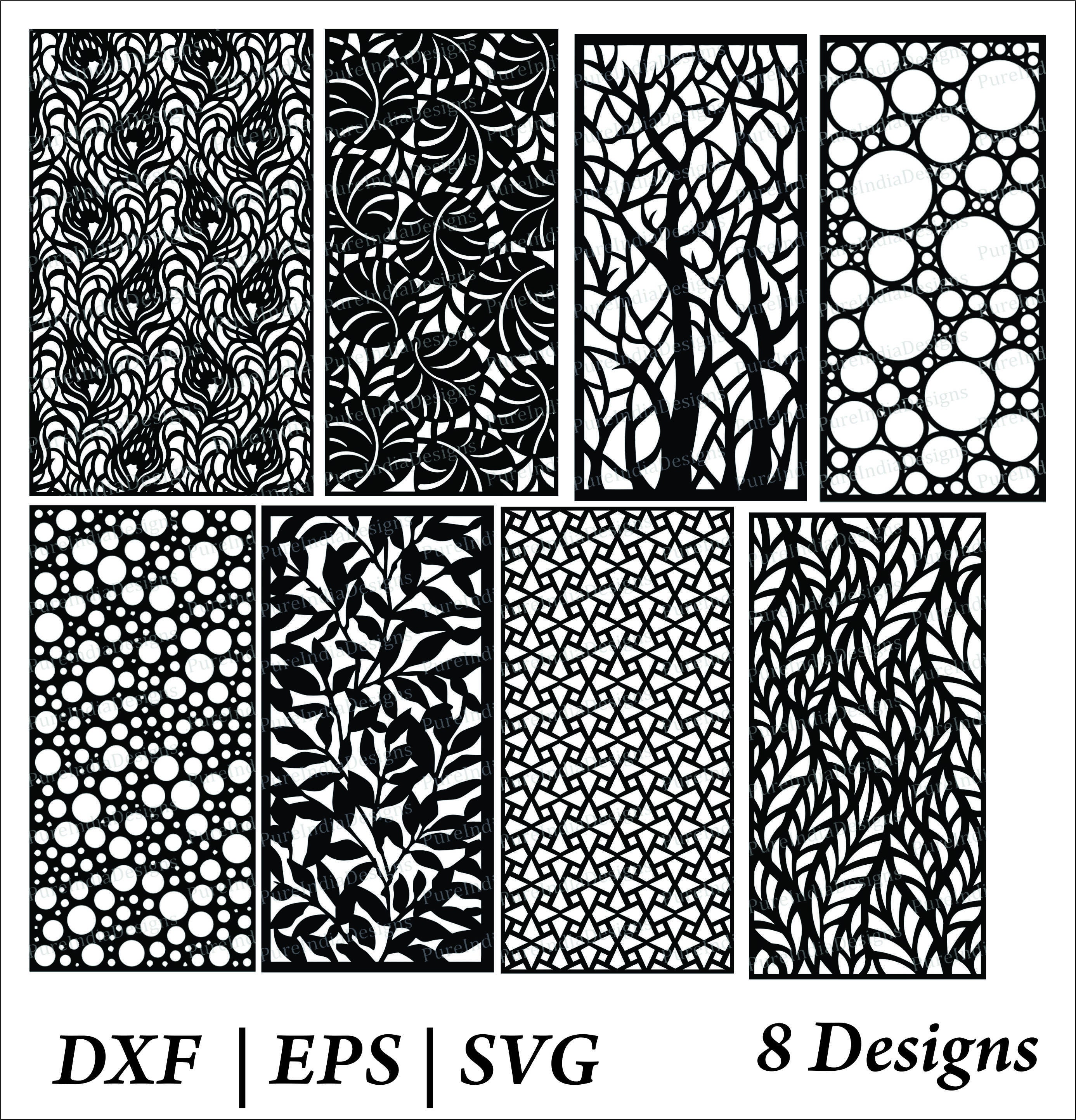 8 Pcs bundle partitions room divider files vector panel | Etsy