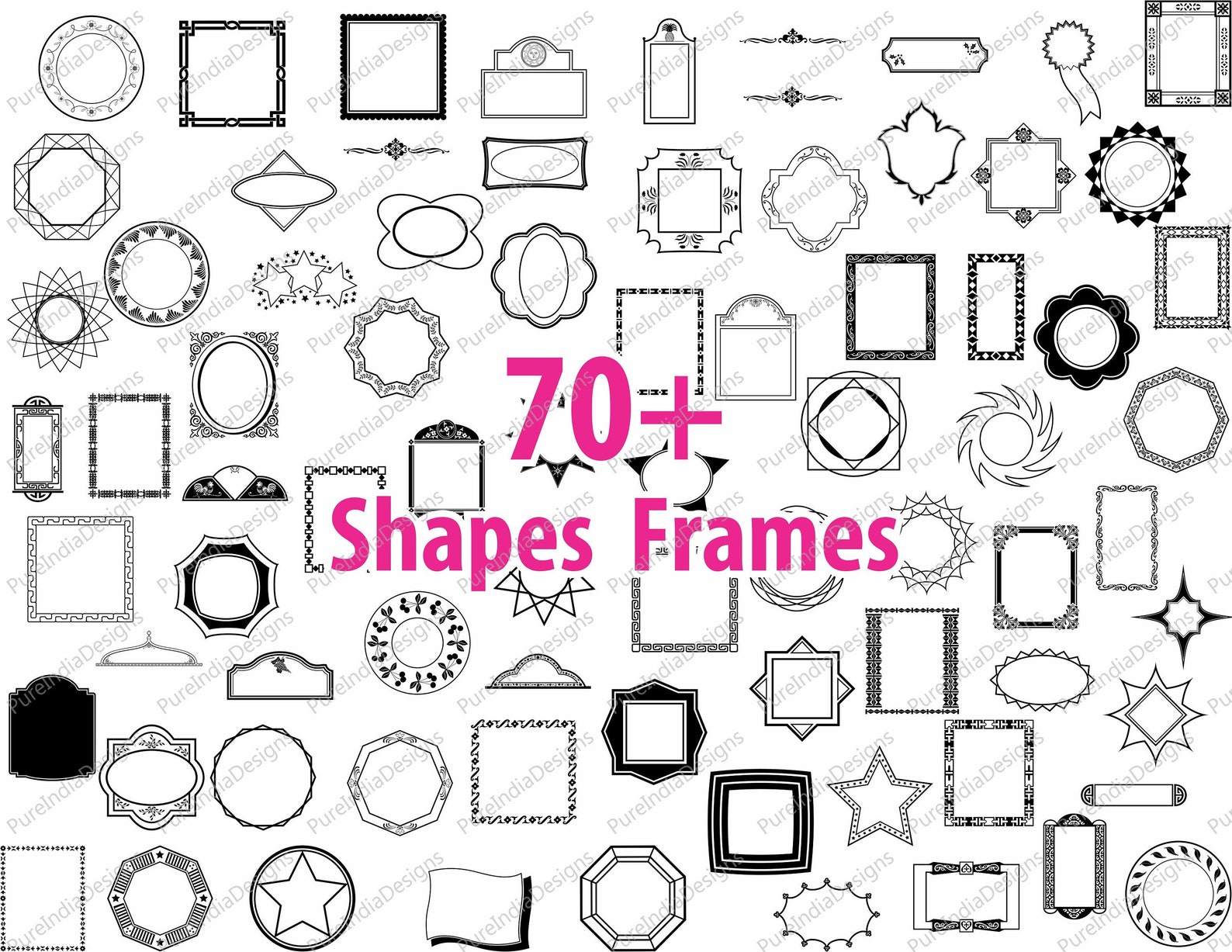 Frames Svg, Tag Shapes Svg, Frame SVG Files for Cricut, Tags Svg ...