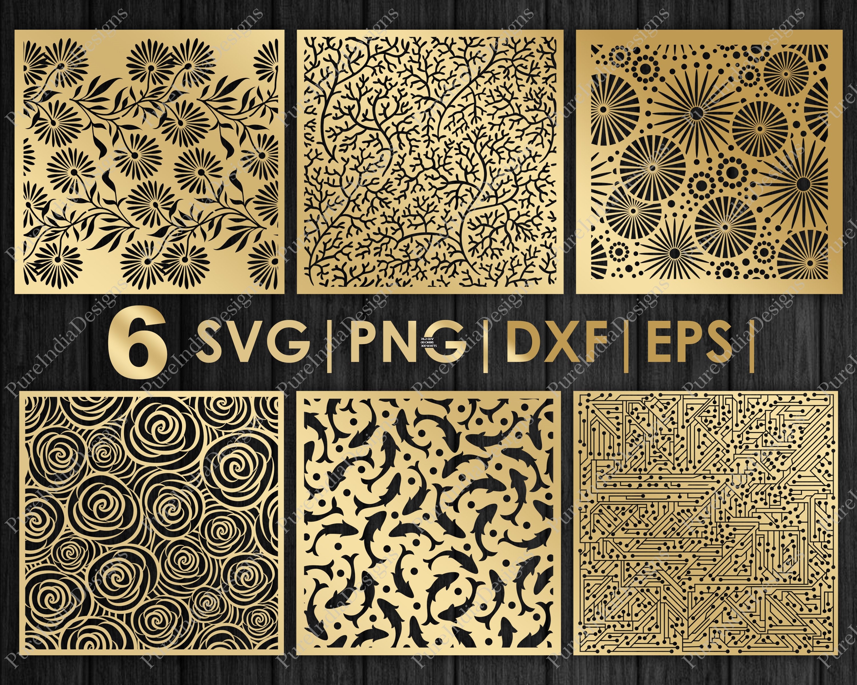 6 Designs Bundle Floral Privacy Screen Decorative Panel | Etsy