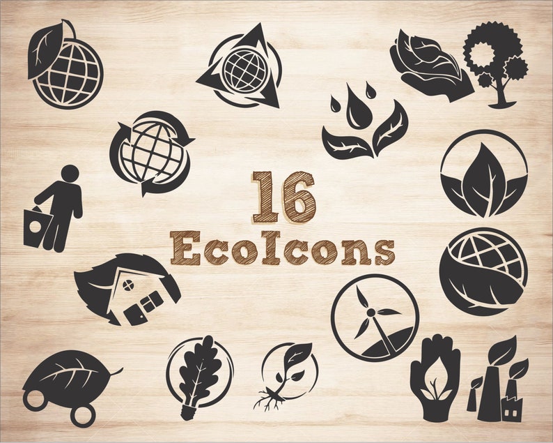 ECO Svg Bundle Recycle Icons Clipartecology Green - Etsy