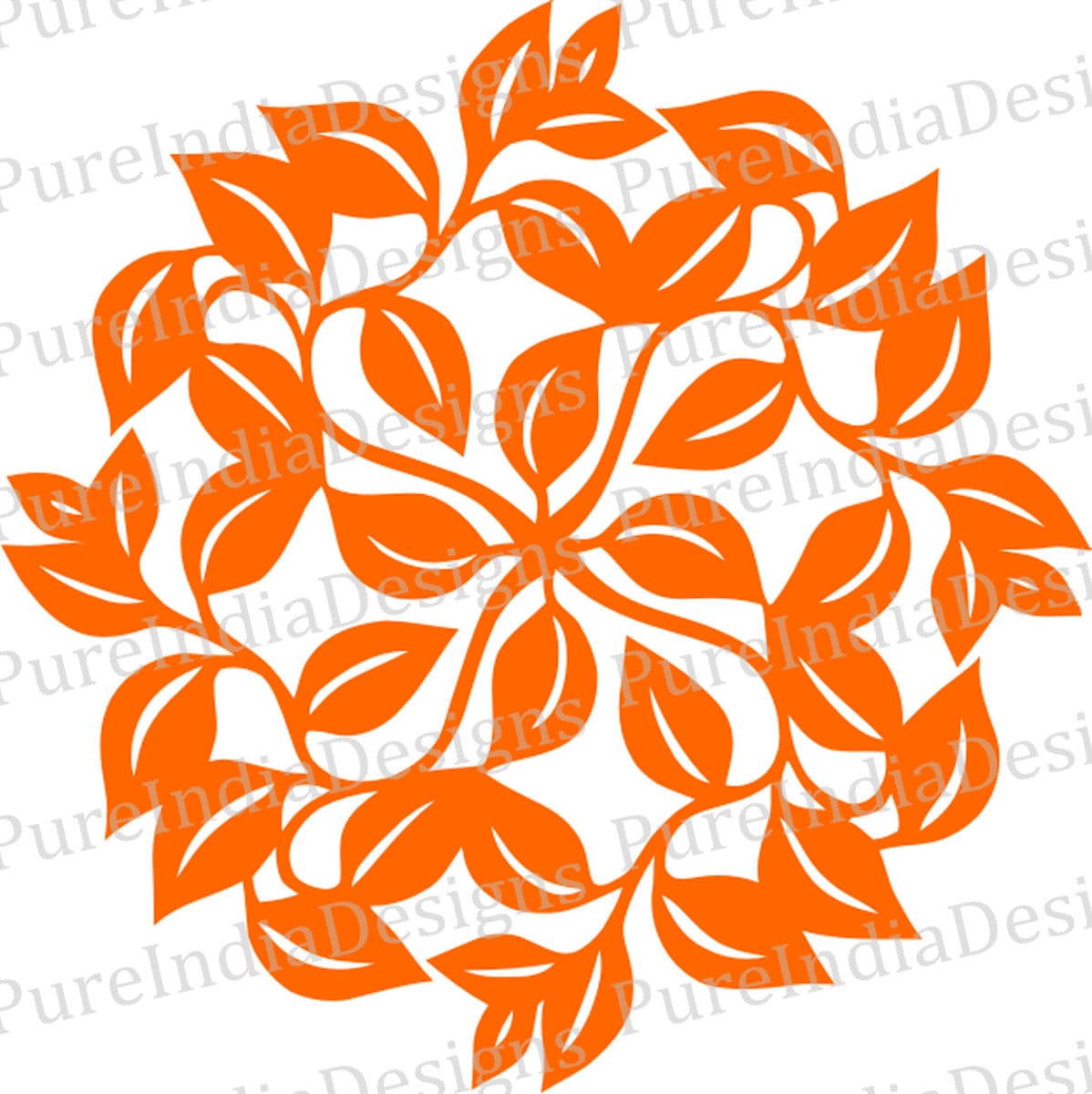 Leaf Circle Design svg Round Leafs VectorDXF SVG EPS | Etsy