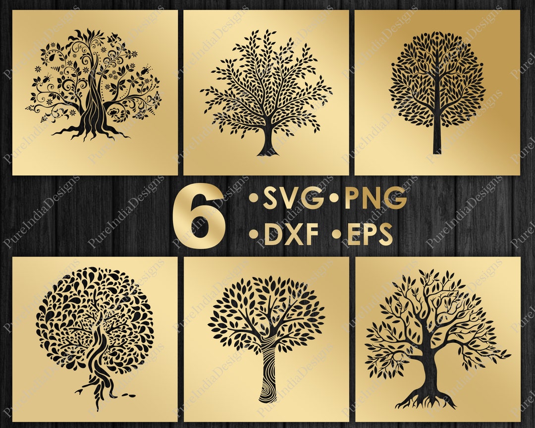 6 Designs Bundle,tree, Abstract, Privacy Screen, Decorative Panel, Svg ...