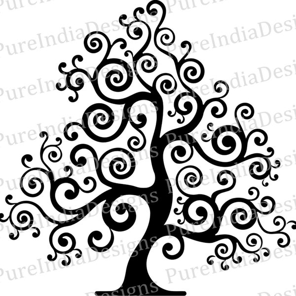 Swirl Tree Decal - Etsy