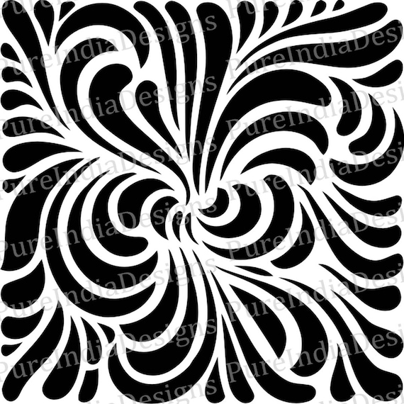 Japanese Stencil Swirl Pattern Vector art Cricut Silhouette | Etsy