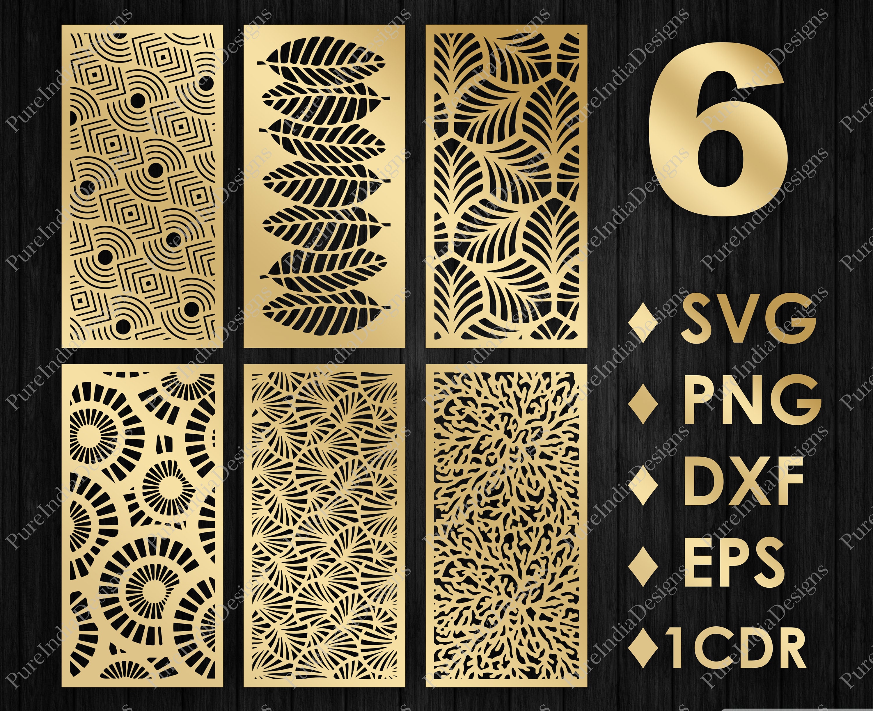 6 Pcs bundle partitions room divider files vector panel | Etsy