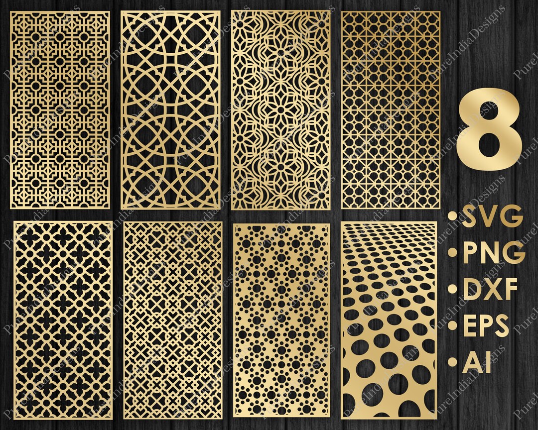 8 Pcs Bundle Partitions ,room Divider ,files Vector Panel, Fence ...