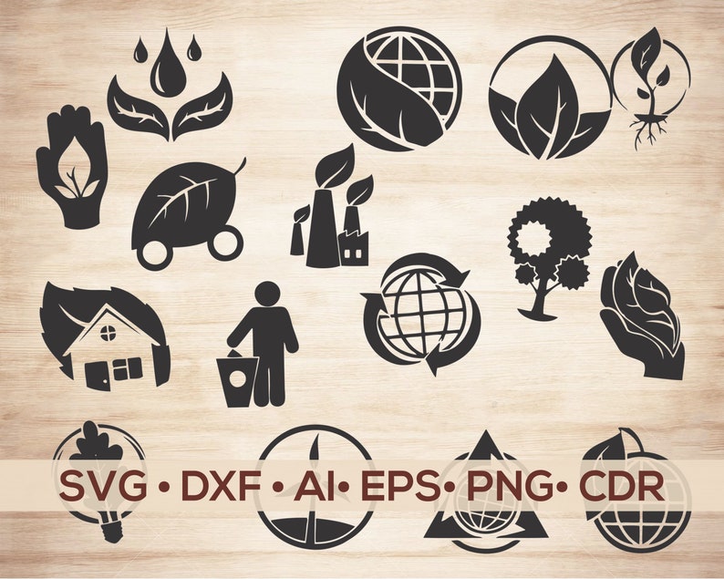 ECO Svg Bundle Recycle Icons Clipartecology Green - Etsy