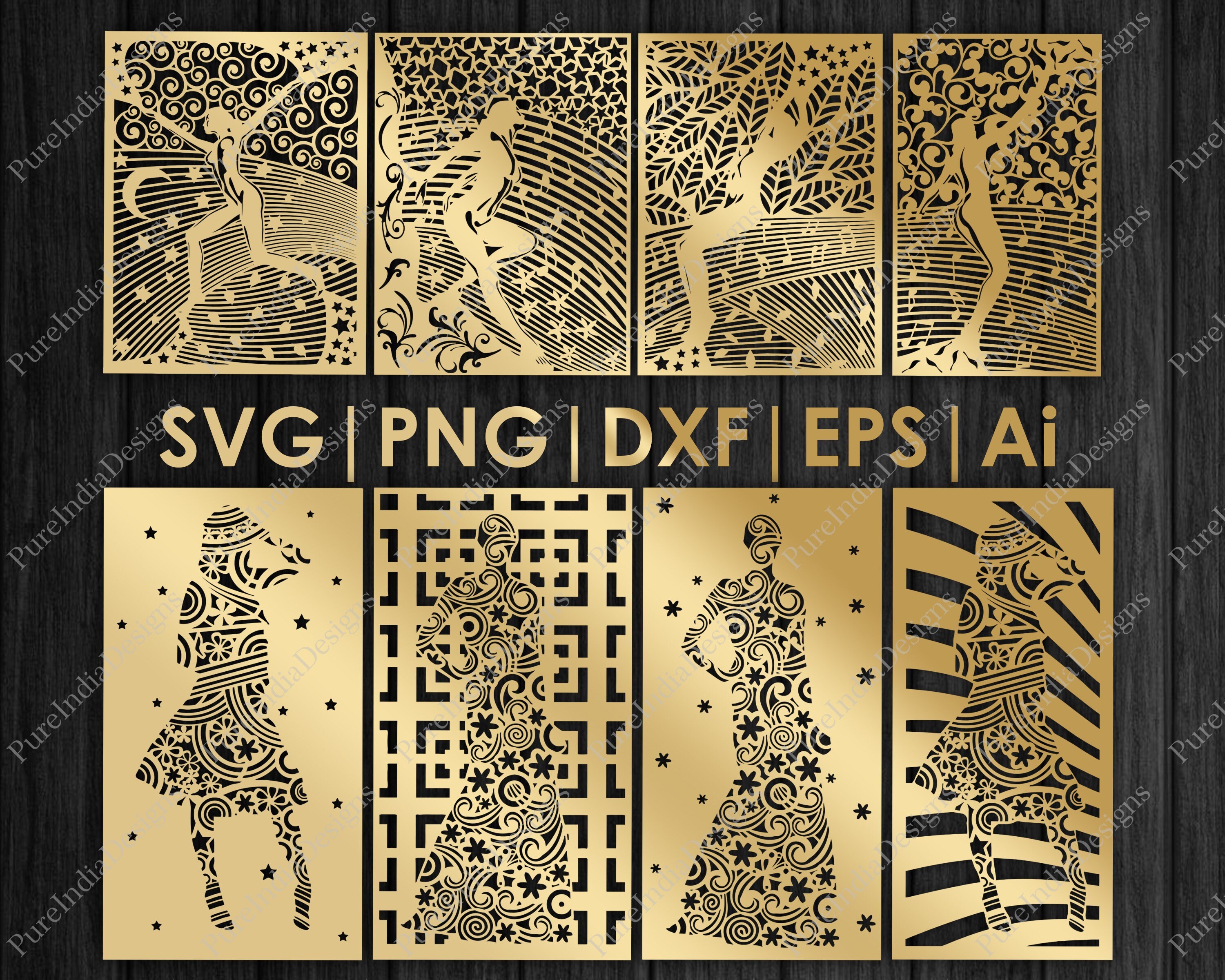 8 Designs Bundle Fashion Art Fashion Decorative Panel | Etsy