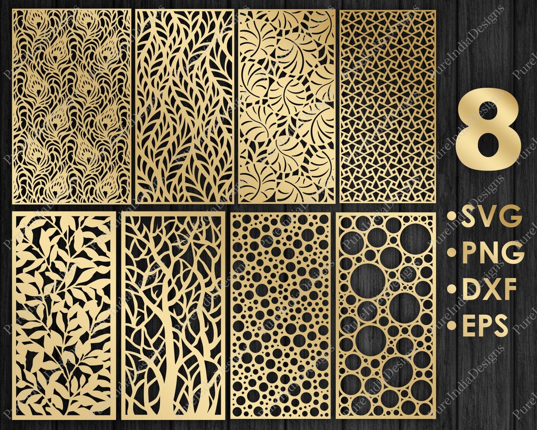 8 Pcs Laser Cut Room Divider, Privacy Screen, Vector Panel (SVG EPS DXF ...