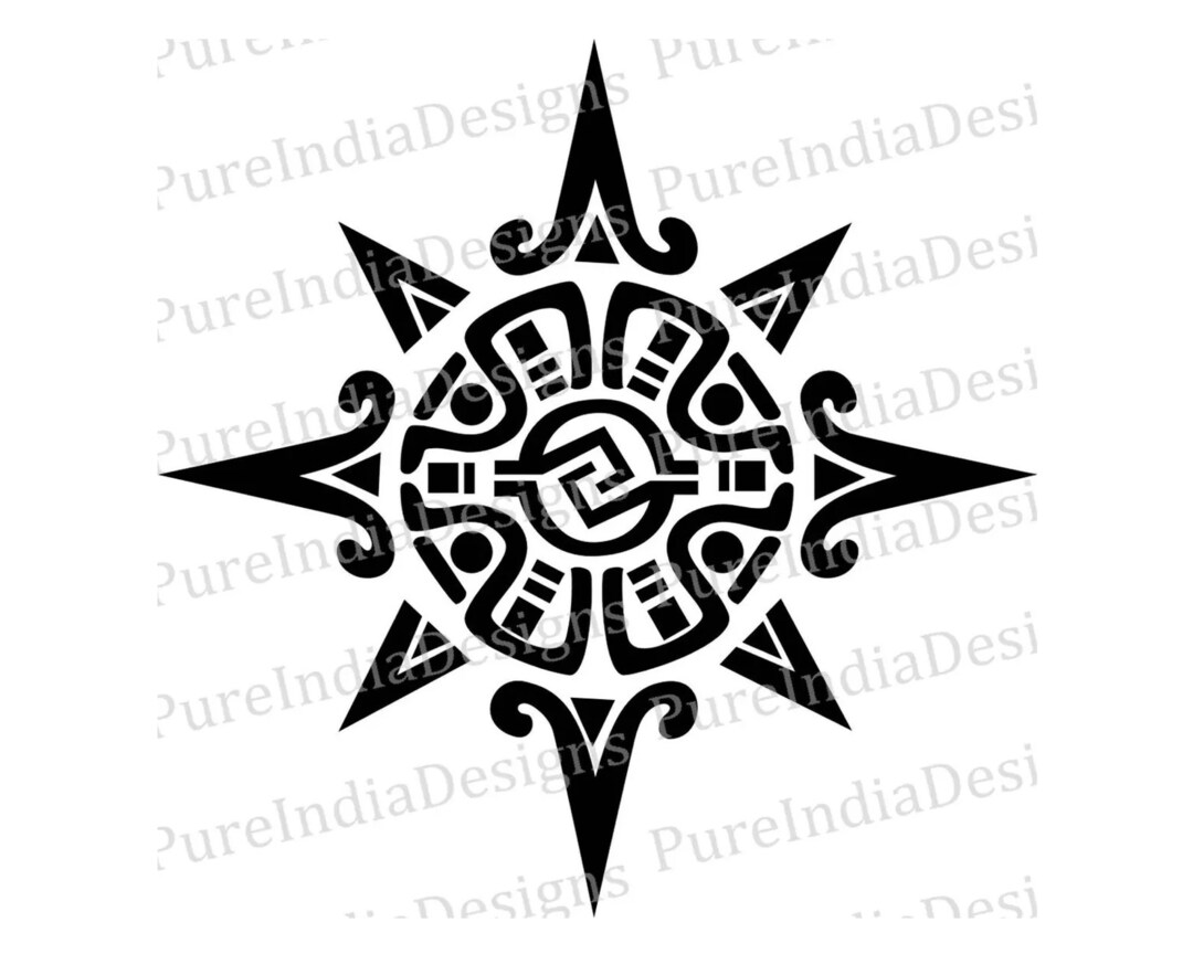 Símbolo azteca de poder svg Sun Tatto Stencil EPS DXF - Etsy México