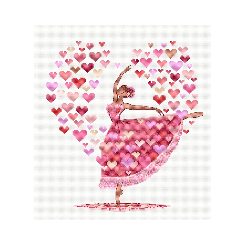 Dance With Your Heart. Ballerina. Cross Stitch Digital Pattern Chart ...