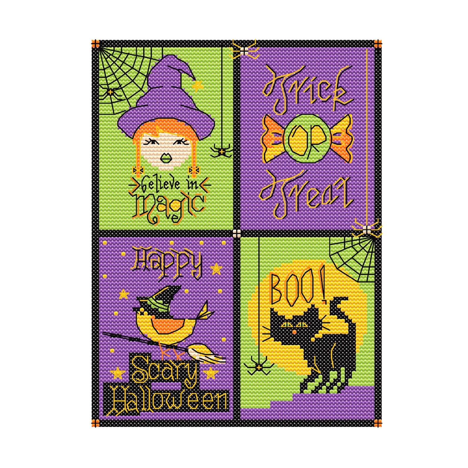 Scary Halloween Set. Cross Stitch Chart Pattern Design PDF File ...