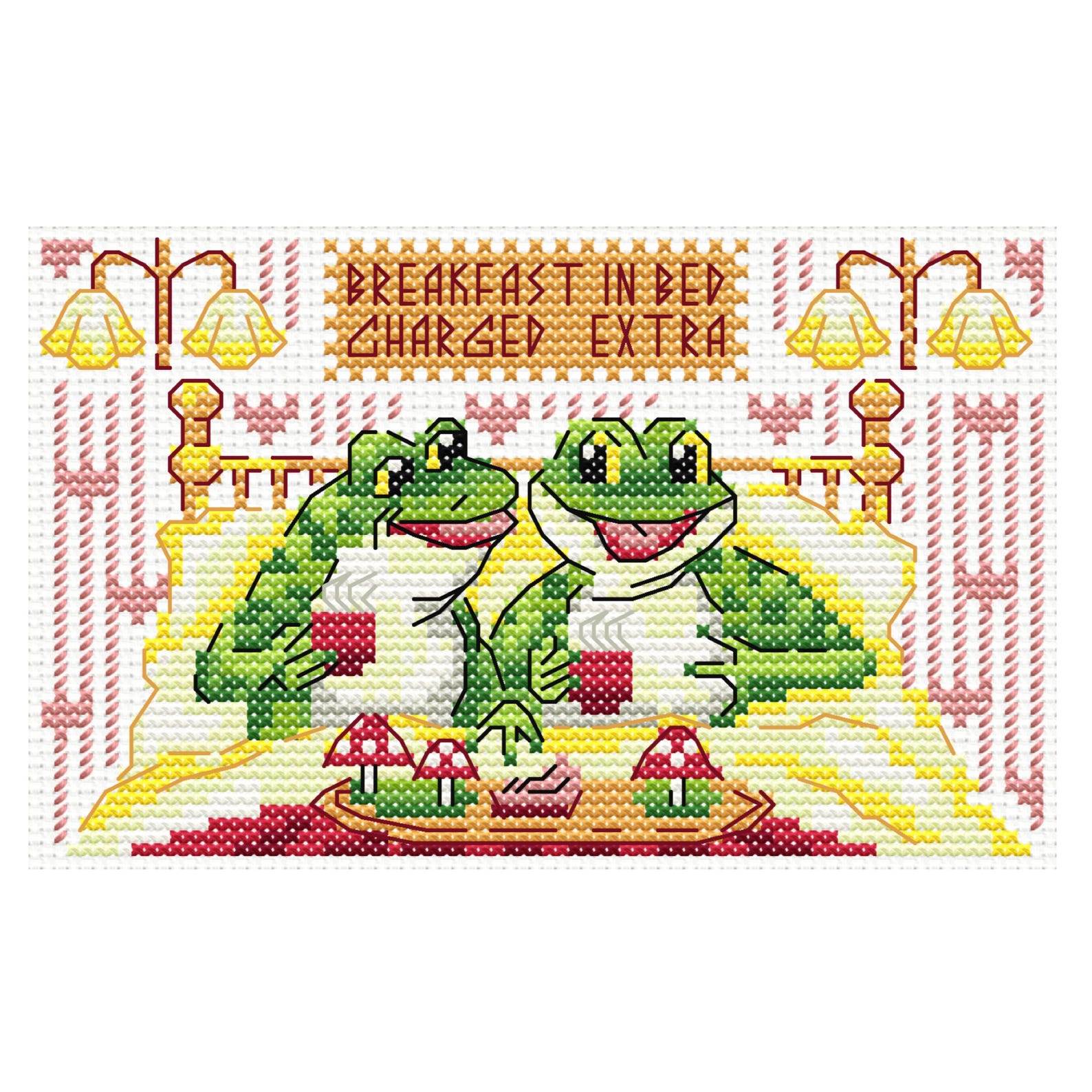 Frogs Breakfast in Bed Cross Stitch Pattern (PDF Download) - Etsy