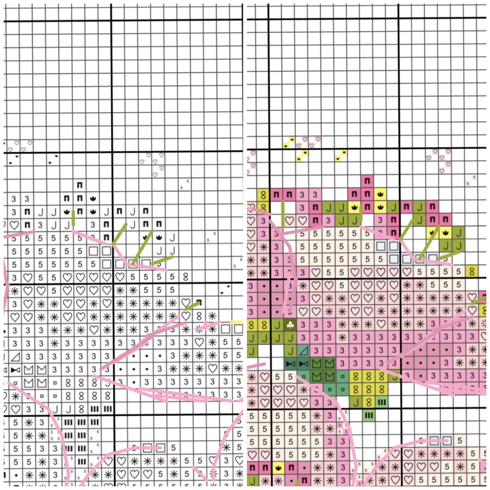 Apple Tree Spring Blossom. Botanical Cross Stitch Pattern Design Chart ...